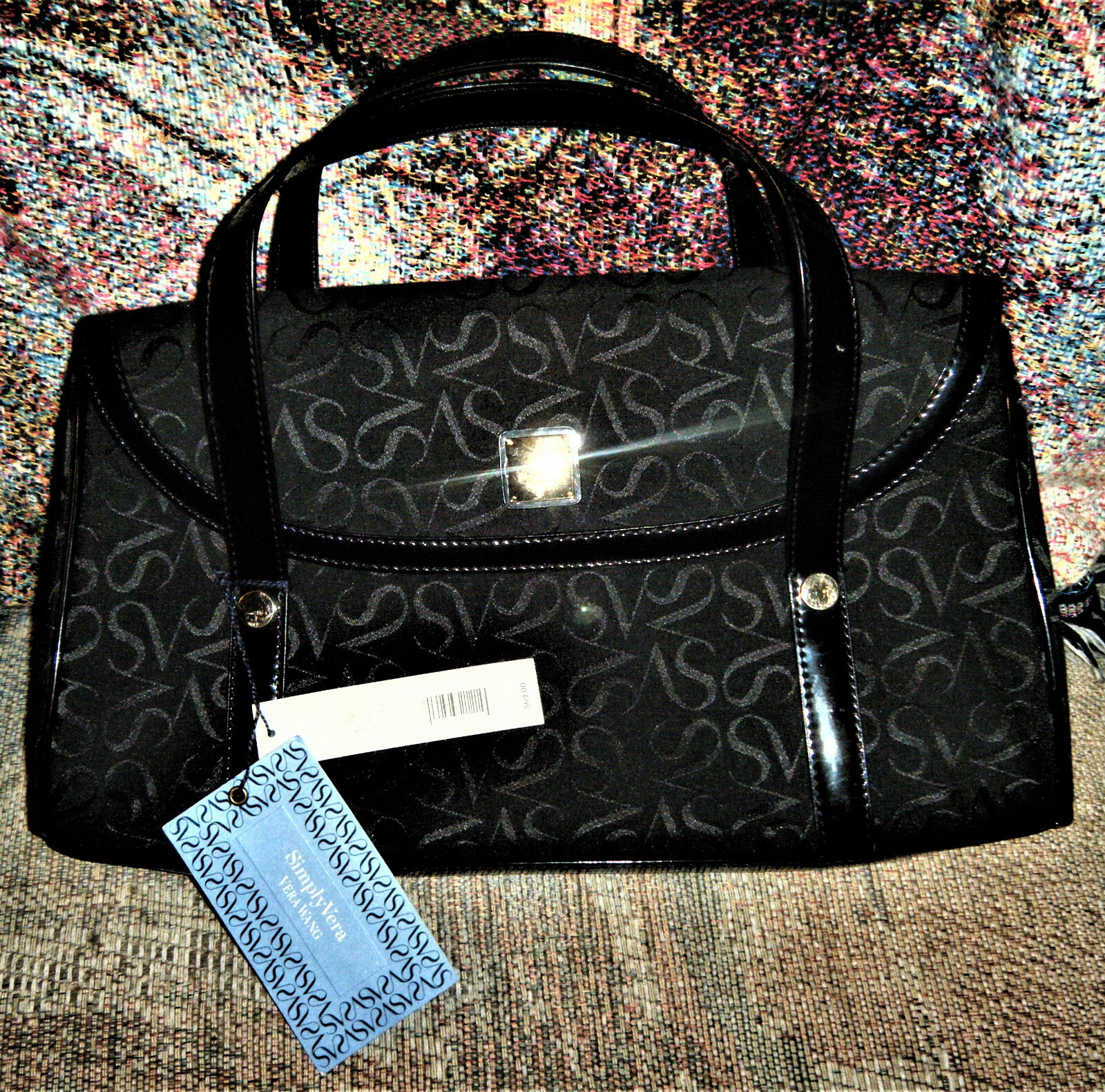 New Simply Vera, Vera Wang Tote, Purse, Black Style Handbag New Simply Vera, Vera Wang Tote, Purse, Black Style Handbag
