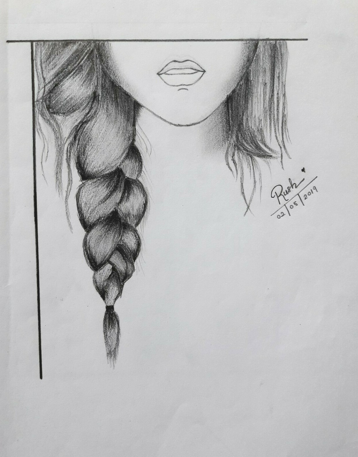 Easy pencil sketch of girl store