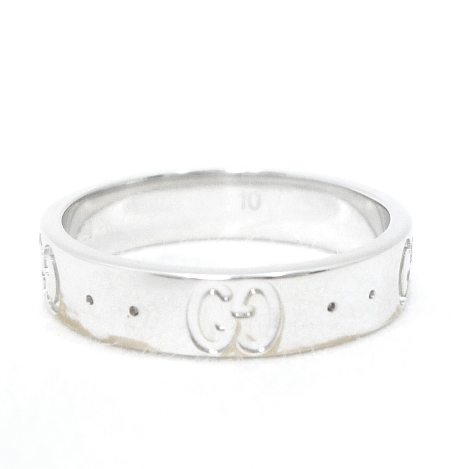 Authentic GUCCI Icon Ring K18 WG US:5 White Gold #36631937 Authentic GUCCI Icon Ring K18 WG US:5 White Gold #36631937