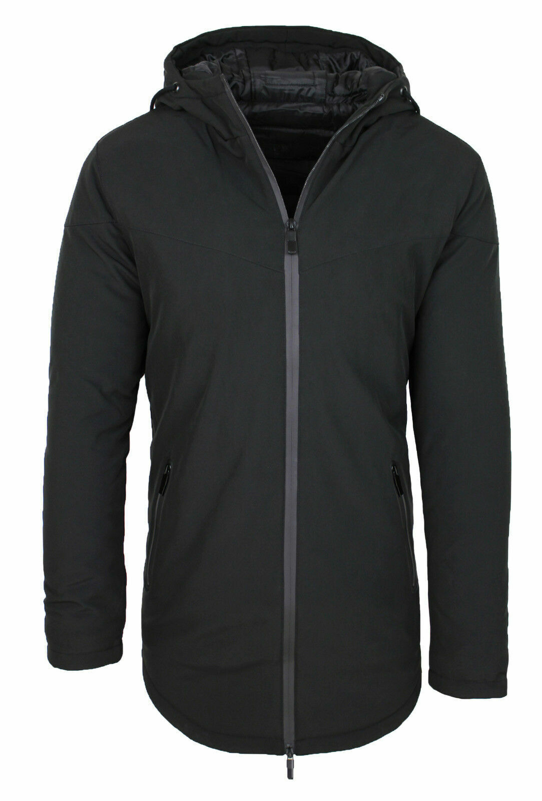 Giubbotto uomo Invernale casual Giacca lunga Piumino Parka nero Giubbotto uomo Invernale casual Giacca lunga Piumino Parka nero