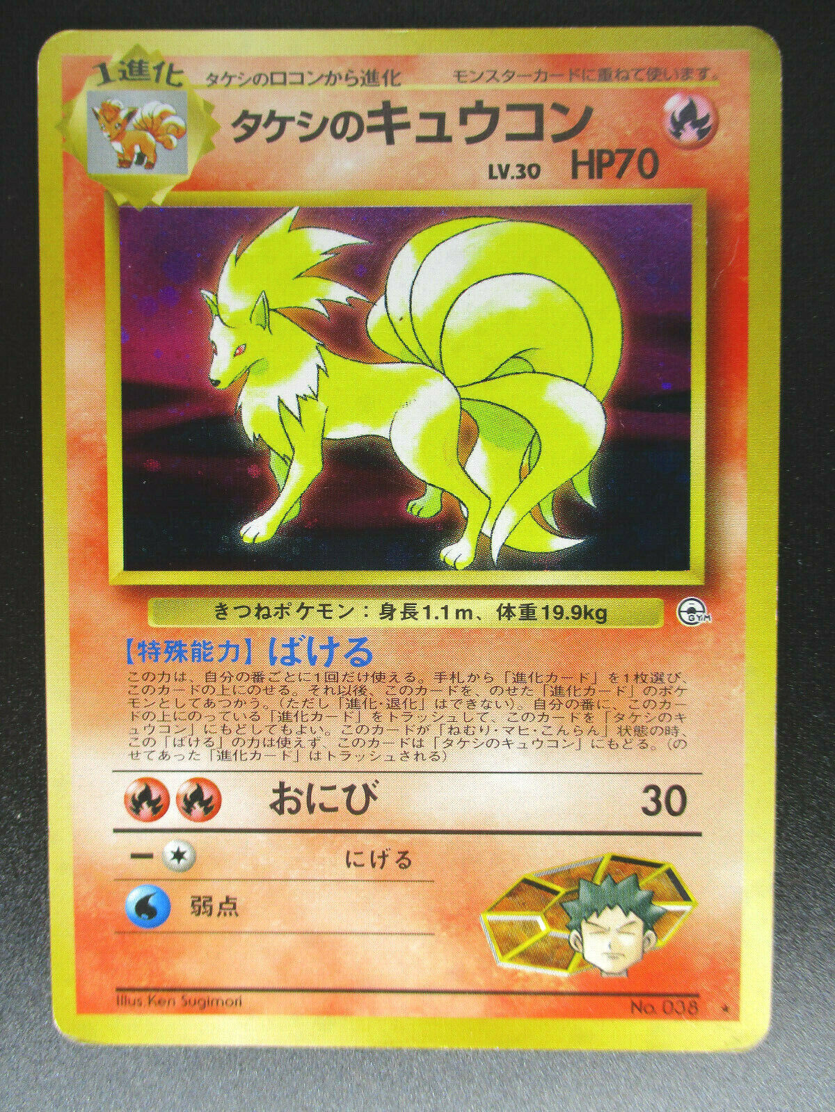 Brock's Ninetales LV30 HP80 No.038 Holo Japanese Pokemon Brock's Ninetales LV30 HP80 No.038 Holo Japanese Pokemon