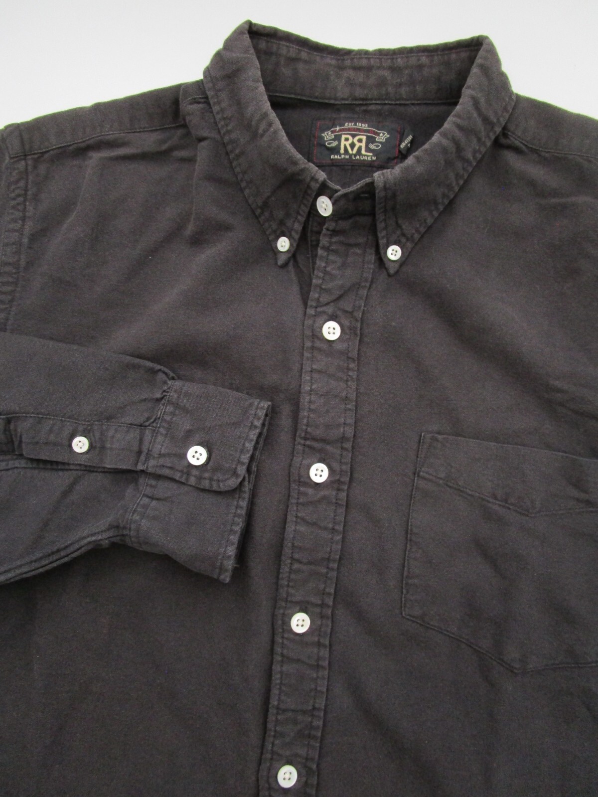 Mens Large RRL Double RL Ralph Lauren black button down shirtのeBay公認海外通販｜セカイモン