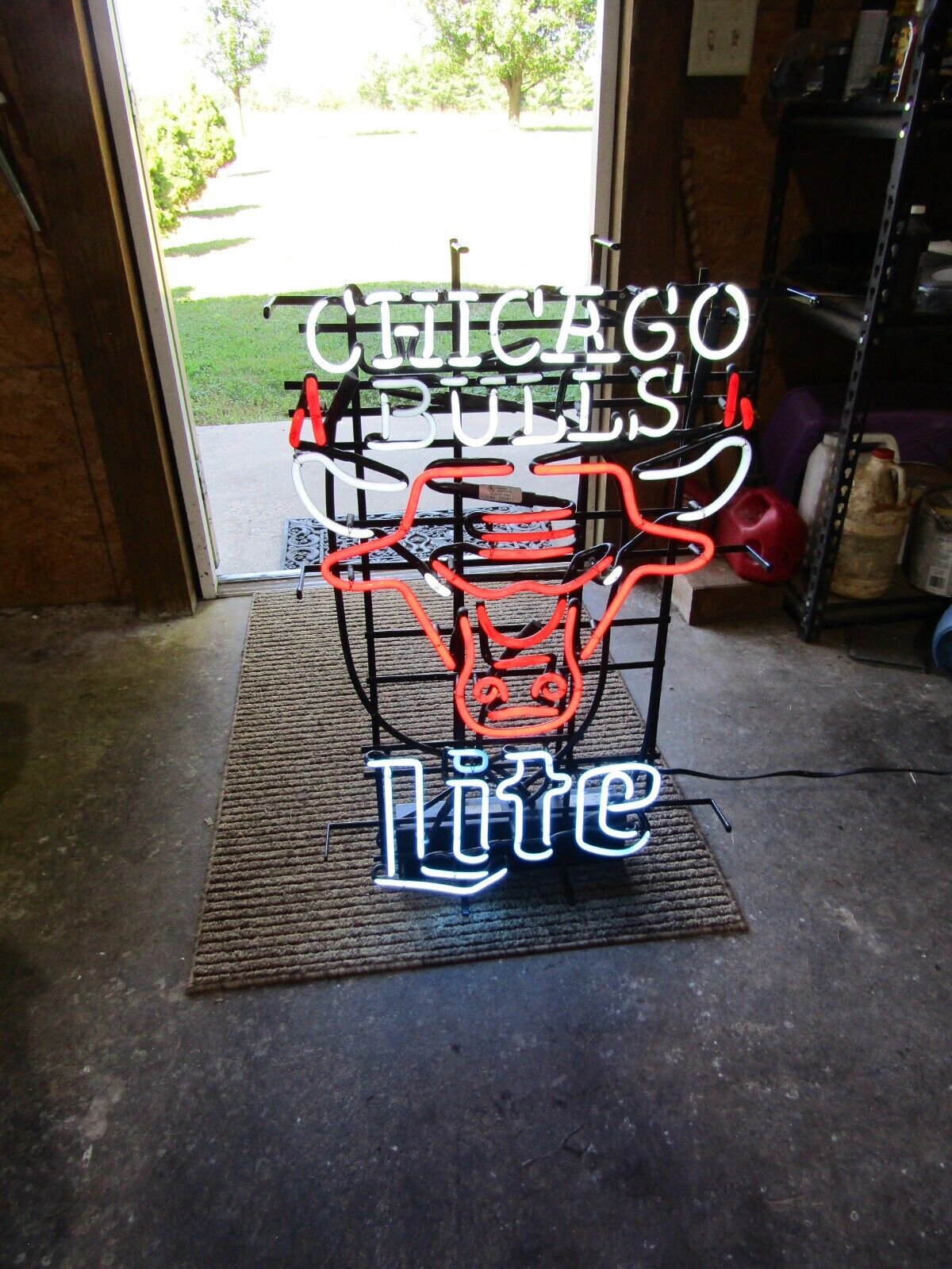 Old Vintage Chicago Bull Basketball Miller Lite Beer Neon Old Vintage Chicago Bull Basketball Miller Lite Beer Neon