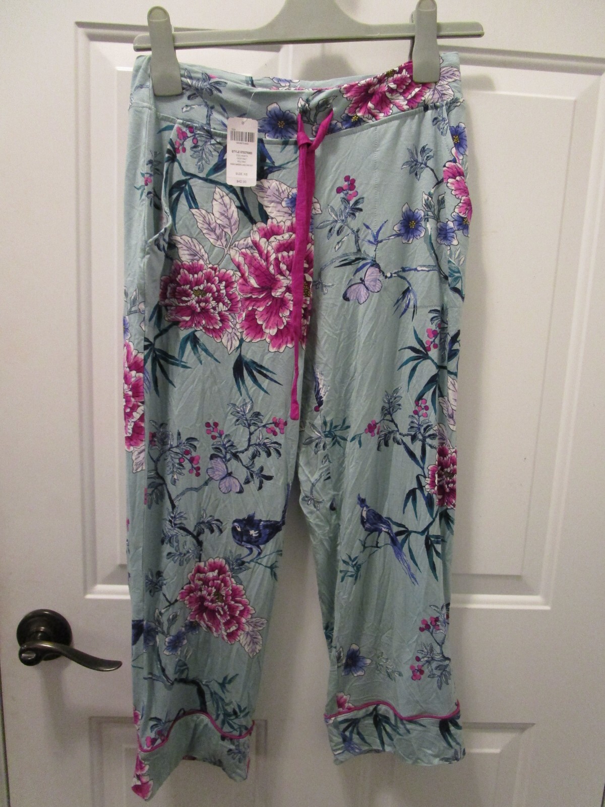 SOMA COOL NIGHTS CROP PAJAMA PANTS IN ASIAN GARDEN JADE FANTASY SIZE XS ...