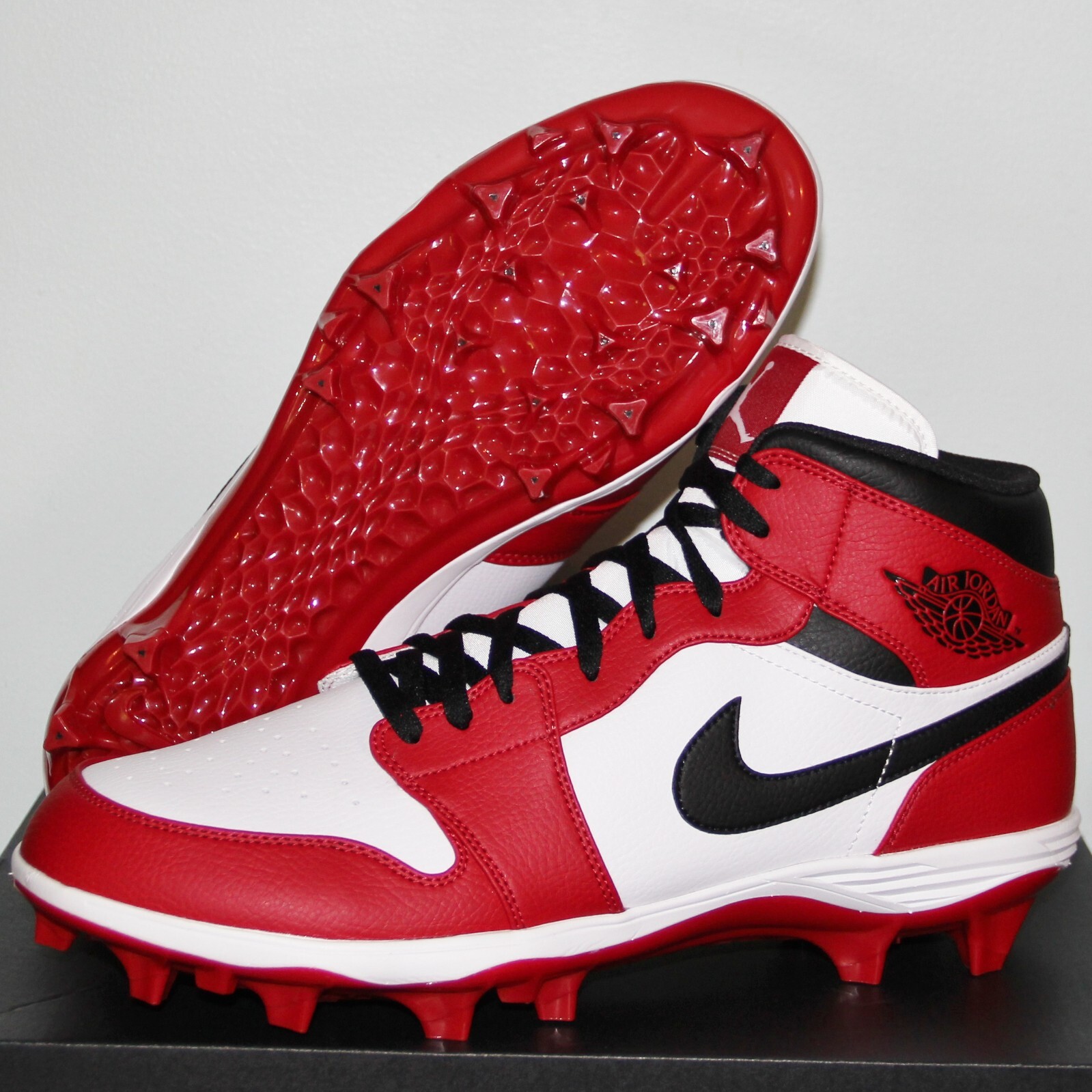 Jordan 1 Mid TD Chicago 2023 Football Cleats Mens 13 FJ6805 Jordan 1 Mid TD Chicago 2023 Football Cleats Mens 13 FJ6805