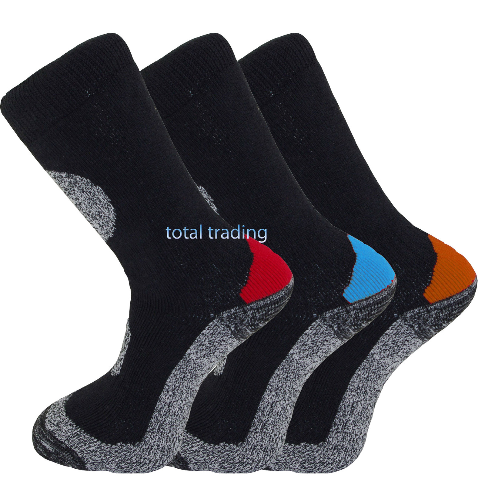 12 Pairs Mens Ultimate Work Boot Socks Cushion Sole Reinforced Toe Size ...