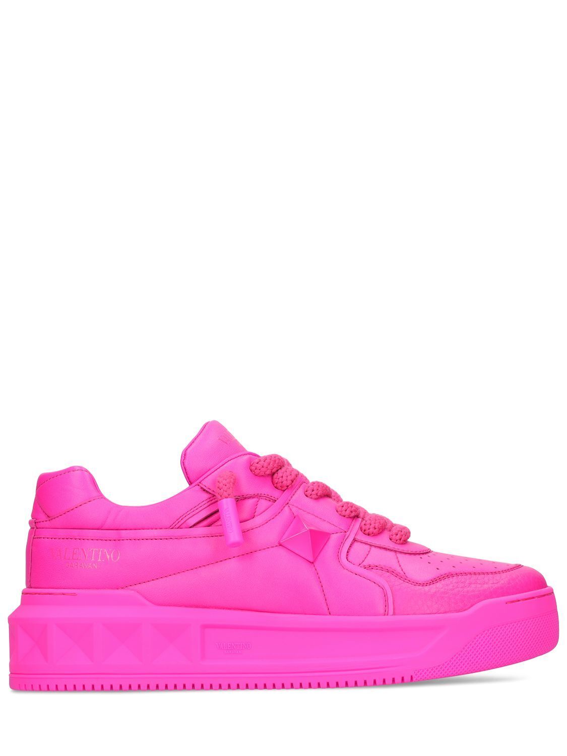 VALENTINO GARAVANI One Stud XL Men's Fuchsia Pink Leather VALENTINO GARAVANI One Stud XL Men's Fuchsia Pink Leather