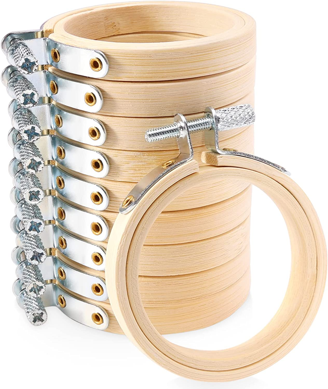 Caydo 10 Pieces 2.2 Inch Mini Embroidery Hoops