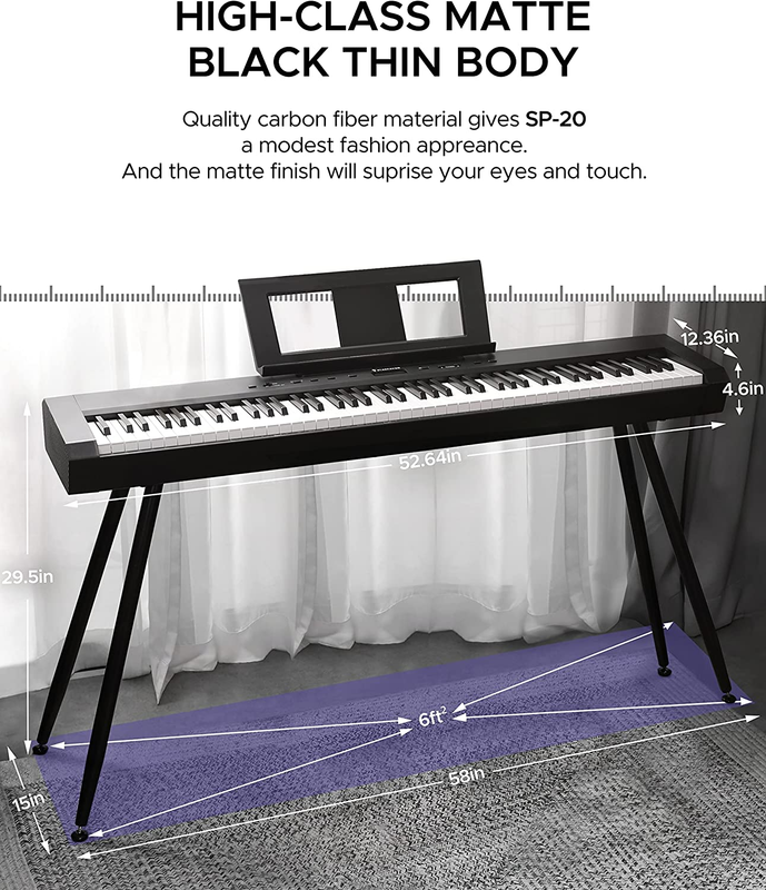 Bluetooth Wireless | Digital Piano 88 Key Weighted Keyboard