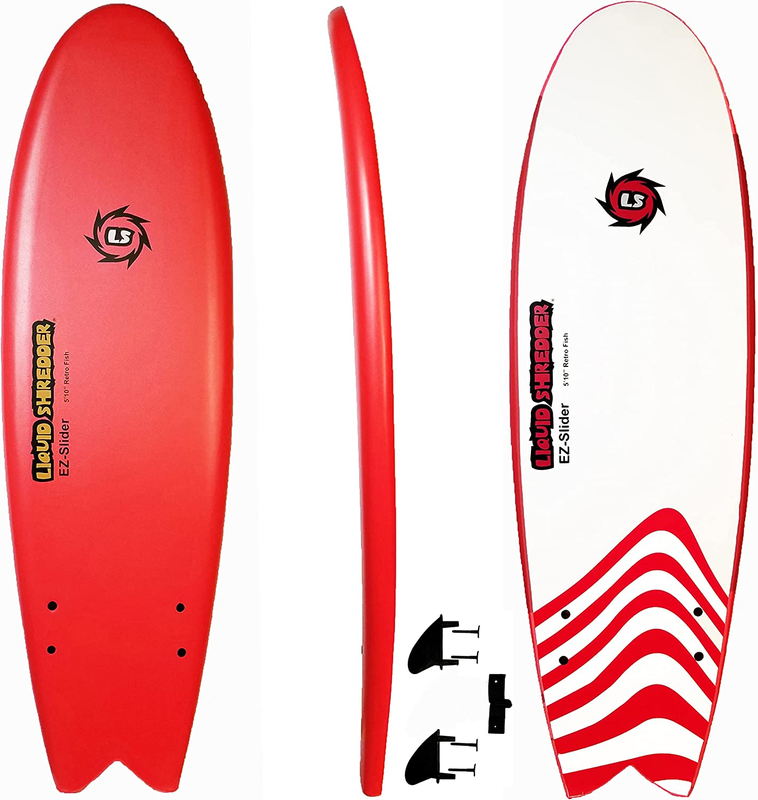 Liquid Shredder Ez-Slider 5'10 Fish Surfboard Red