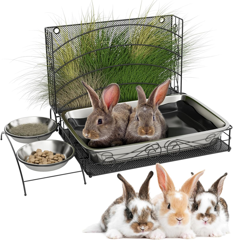 3 In 1 Bunny | Rabbit Hay Feeder With Litter Box