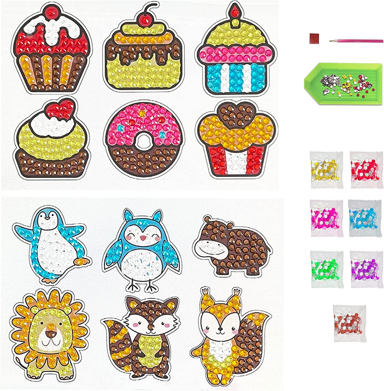 Diamond Art Painting Stickers Kit with 2 Cards