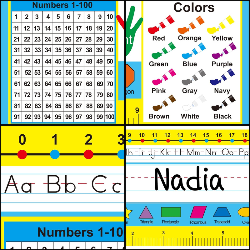 36 Pack Name Plates for Classroom Desks, Kindergarten Name Tags & Desk ...