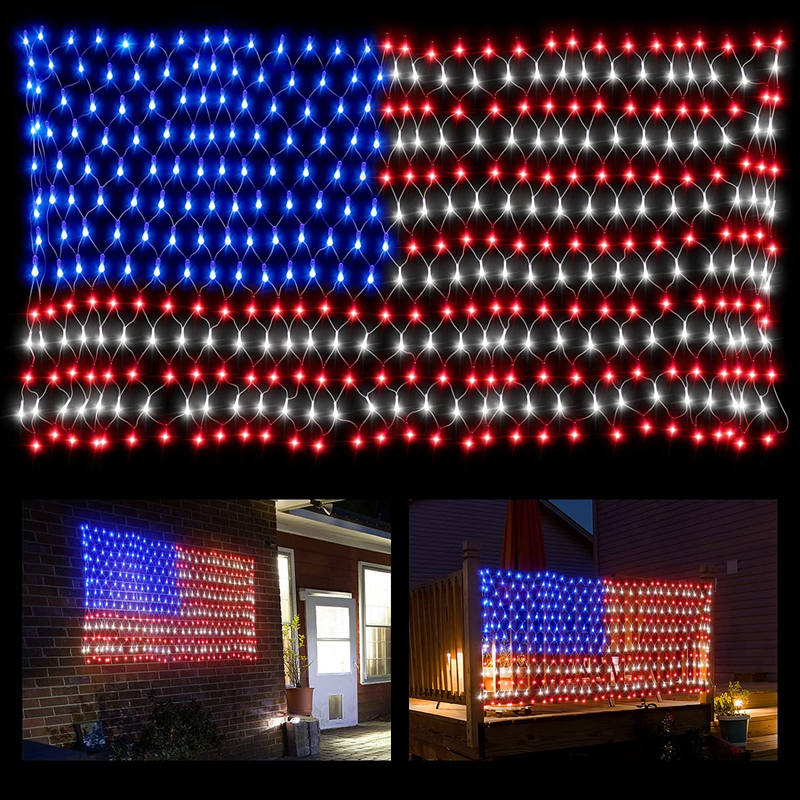 American Flag Lawn | Patriotic Solar Outdoor Garden Pathway Stake Lights