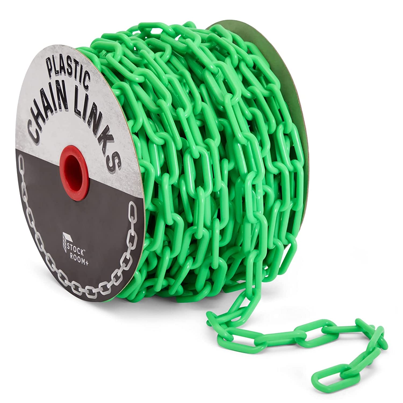 100 Foot 2" Neon Yellow Plastic Safety Chain Barrier for Parking, Crow ...