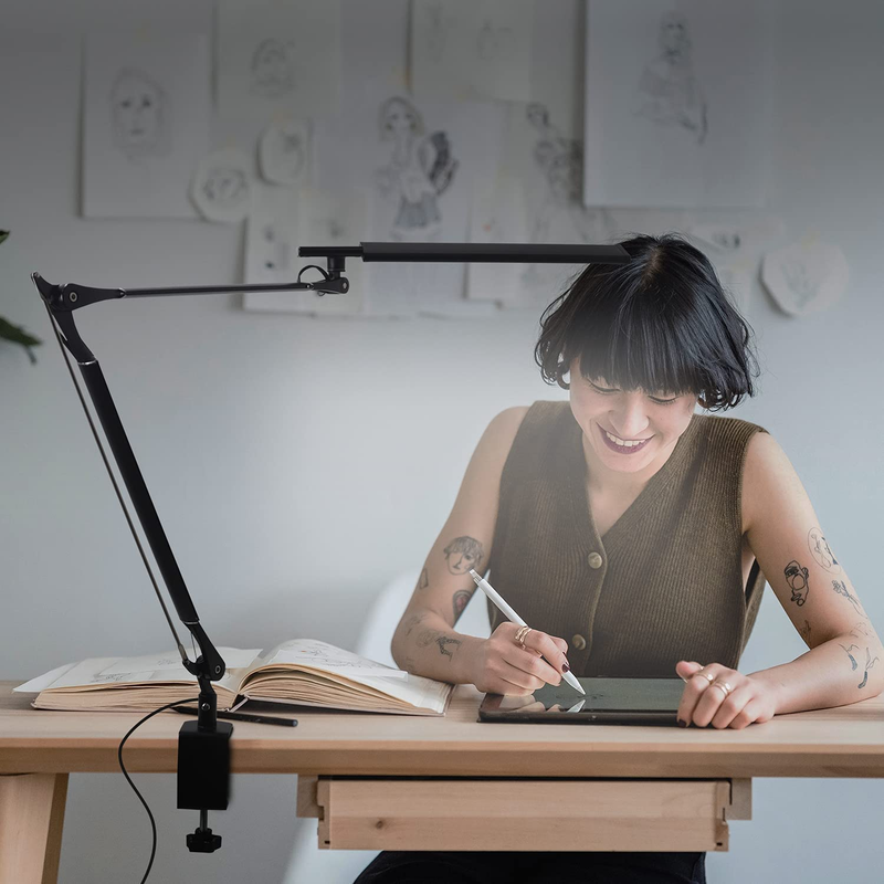 Swing Arm Drafting Table Lamp with Clamp,Led Desk