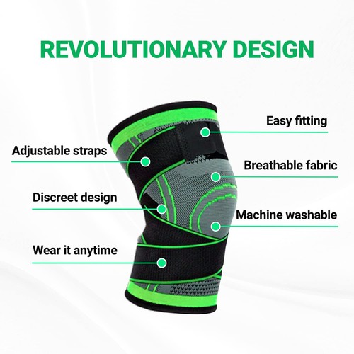 Knee Brace Compression Support Sleeve Meniscus Strap Joint Pain Relief ...