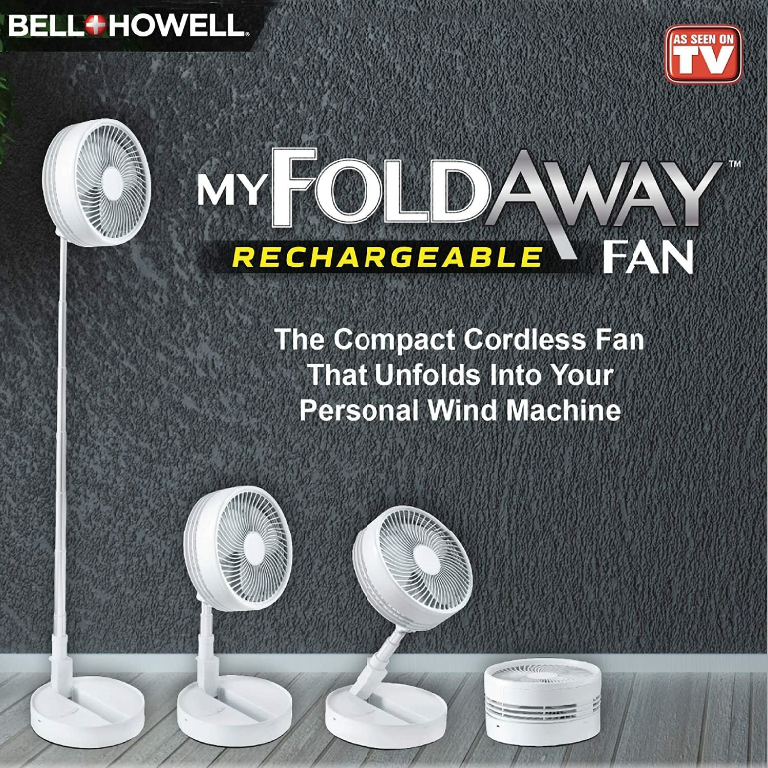 MY FOLDAWAY FAN - Rechargeable Ultra Lightweight Portable Compact Fan ...