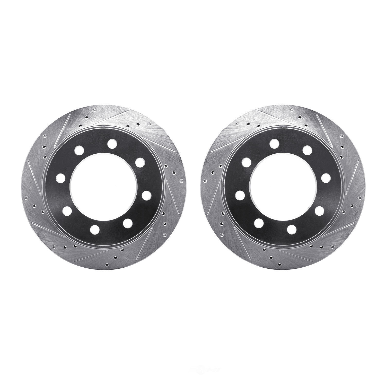 Disc Brake Rotor Set-Rotors-Drilled and Slotted-Silver DFC 7002-40095 ...