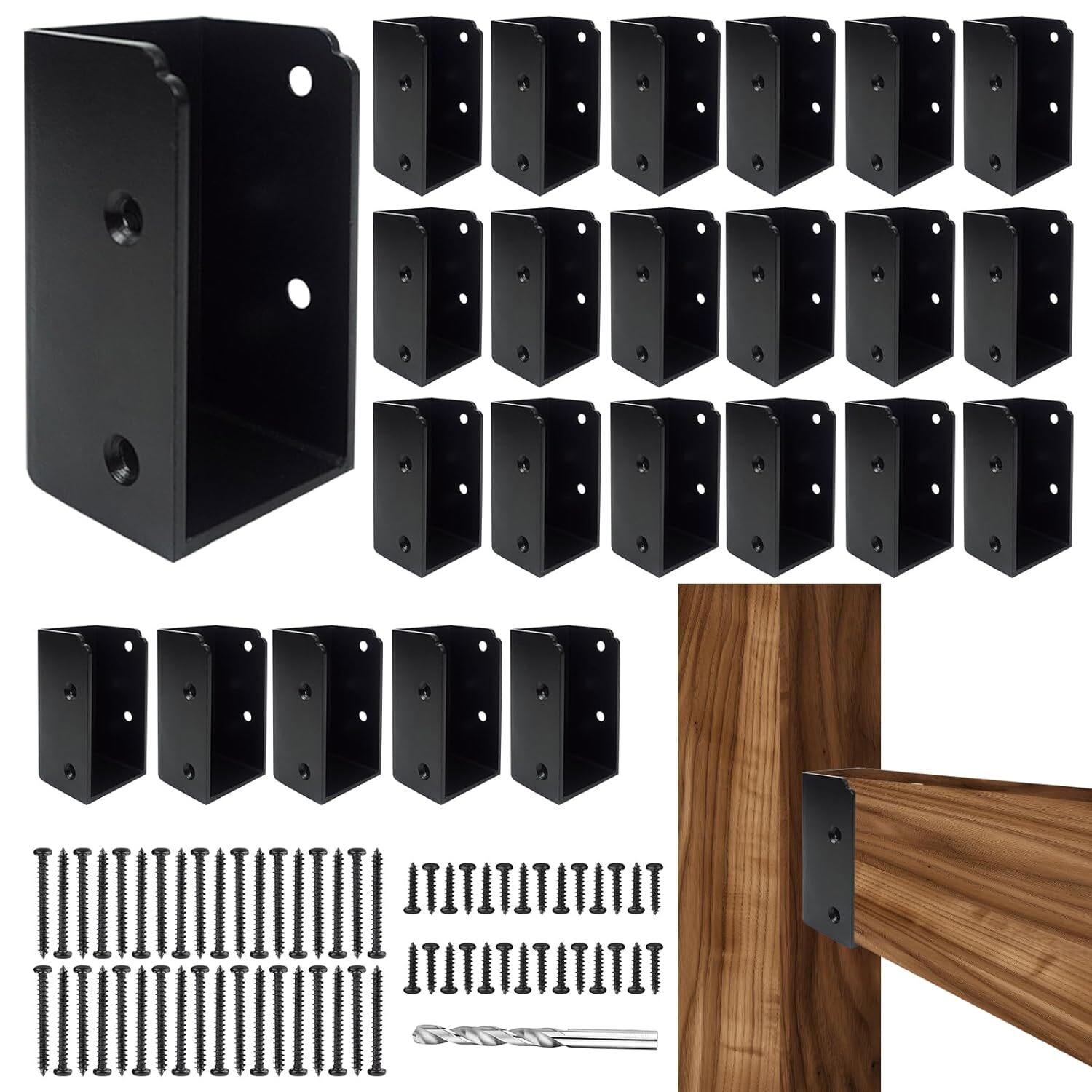 Deck Railing Bracket Connectors,2x4 Inch Metal Fence Stair Brackets 24 ...