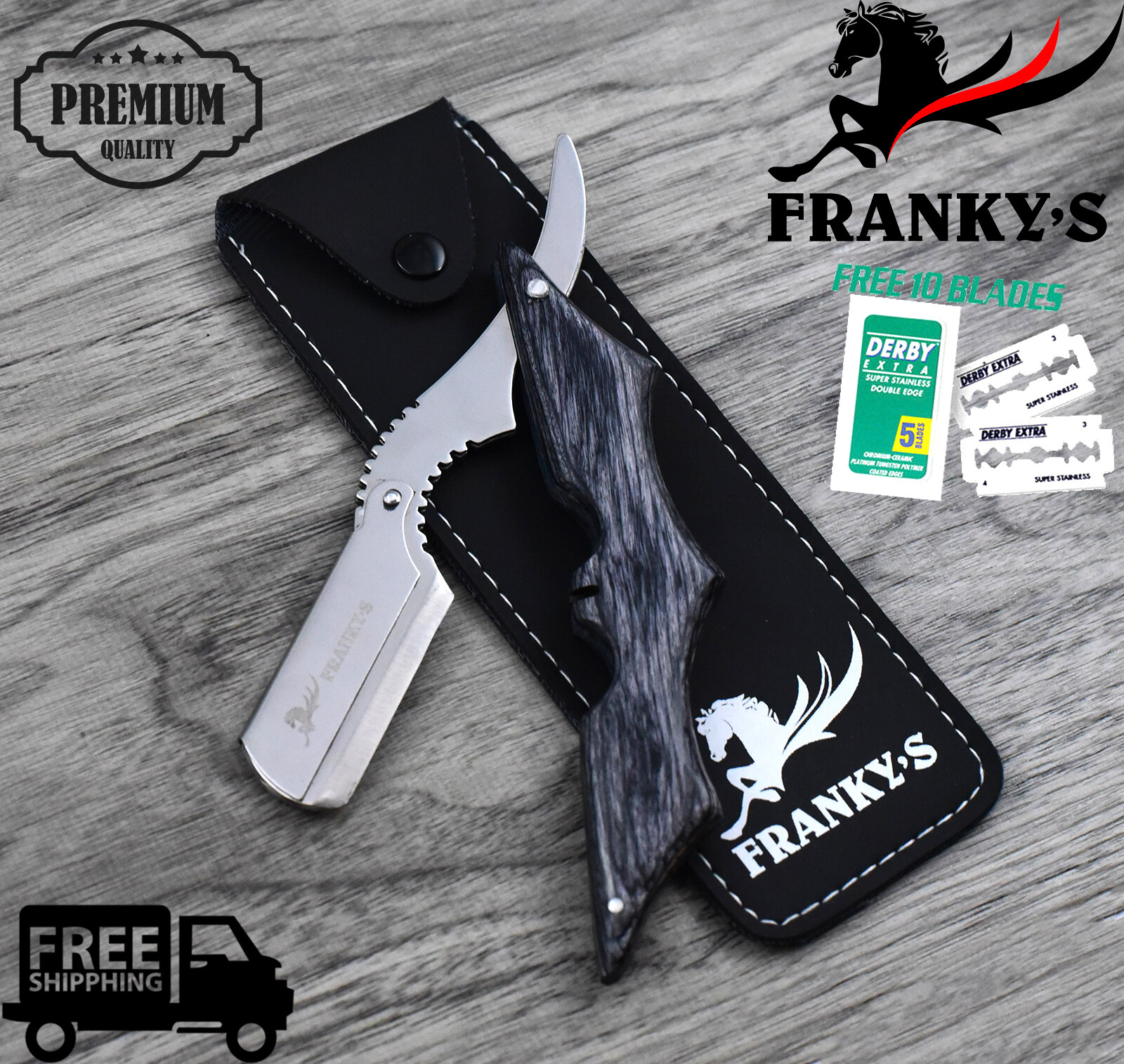 Barber Cut Throat Straight Razor Beard Shaving Knife Stainless STEEL ...