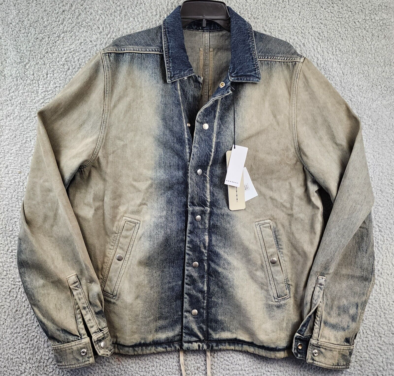 DRKSHDW Rick Owens Faded Denim Jacket Men's M Mineral Pearl DRKSHDW Rick Owens Faded Denim Jacket Men's M Mineral Pearl