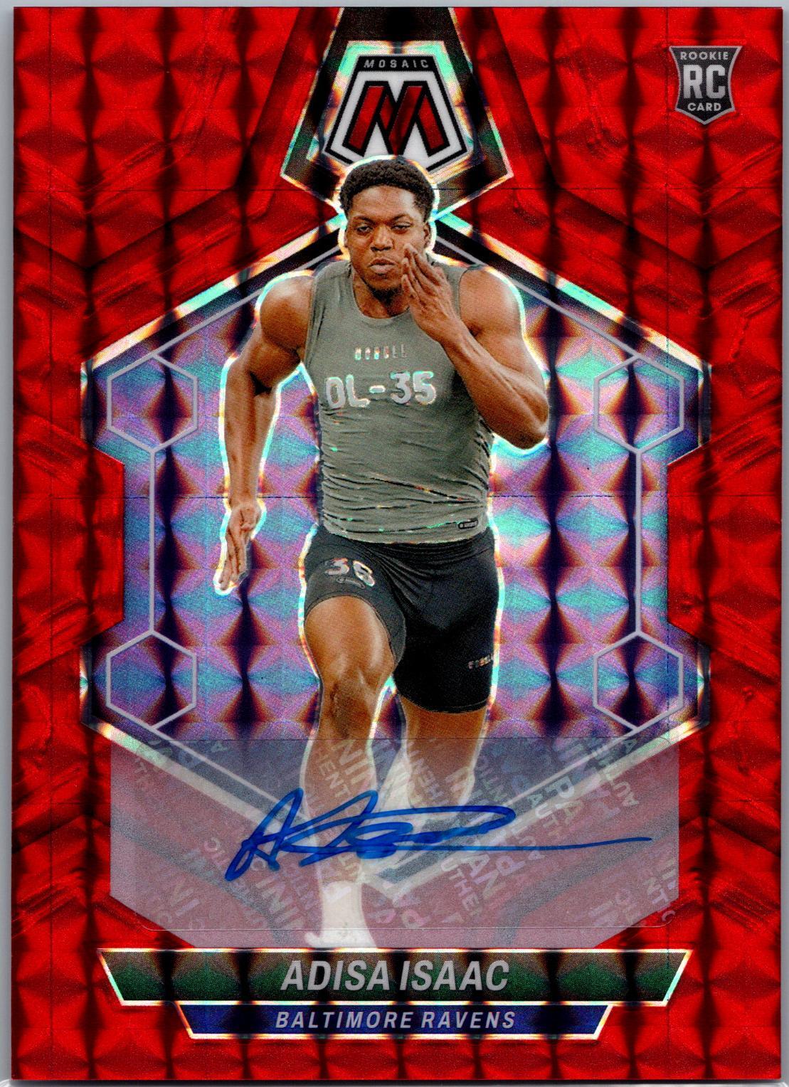 2024 Panini Mosaic - Rookie Autographs Mosaic Adisa Isaac #374 Red ...