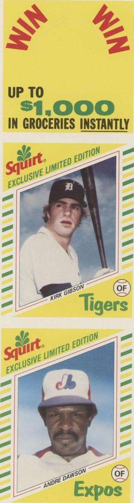 1982 Topps Squirt - Andre Dawson, Kirk Gibson #6/17 With Tabs for sale ...