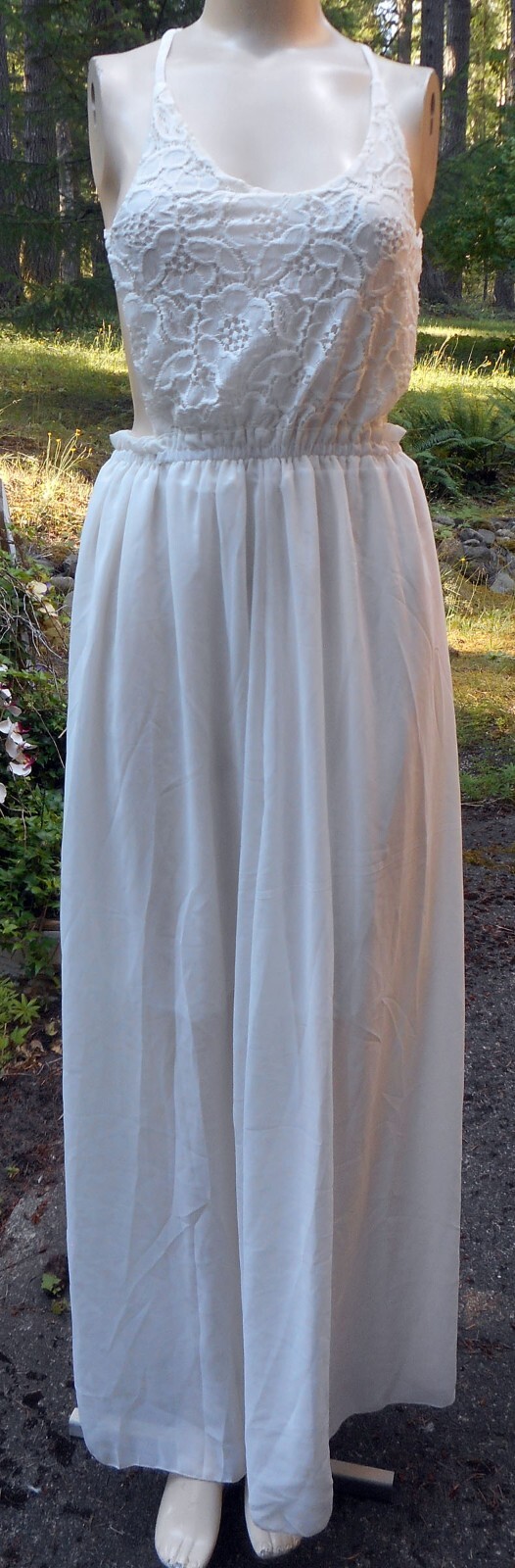 NADASHA Long White Poly Chiffon Strappy Backless Dress! S | eBay NADASHA Long White Poly Chiffon Strappy Backless Dress! S | eBay