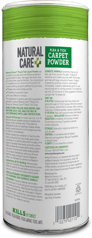 Natural Care Flea and Tick Carpet Powder - Flea Treatment for Rugs, Ca ...