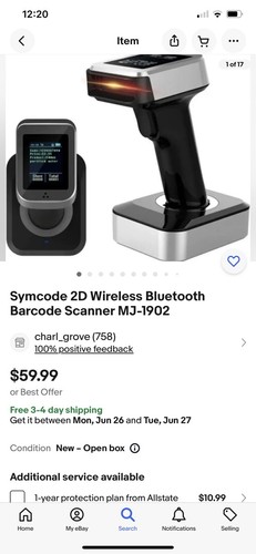 Symcode 2d Wireless Bluetooth Barcode Scanner