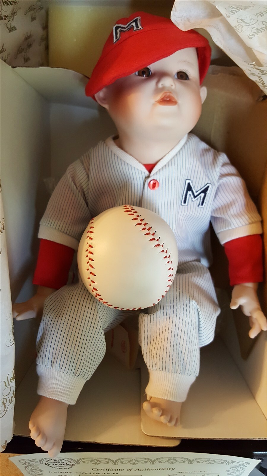Knowles Porcelain Doll 1991 Baseball Boy MICHAEL by Yolanda Bello IN ...