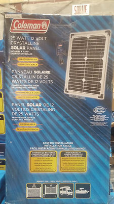 COLEMAN 25 WATT 12 VOLT CRYSTALLINE SOLAR PANEL