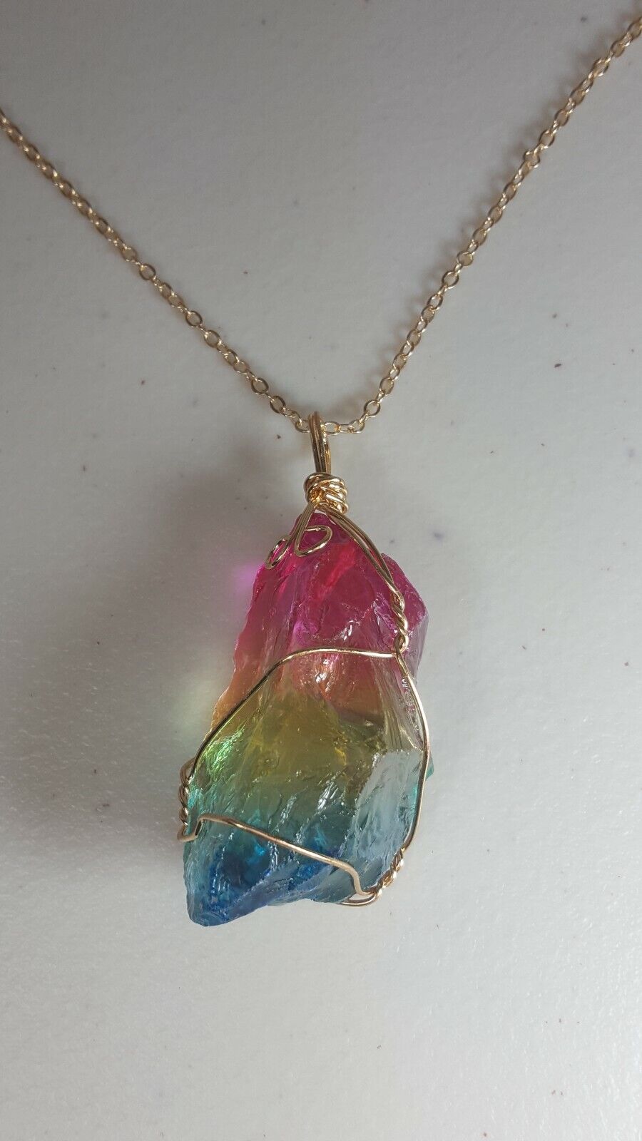 Rainbow stone necklace store