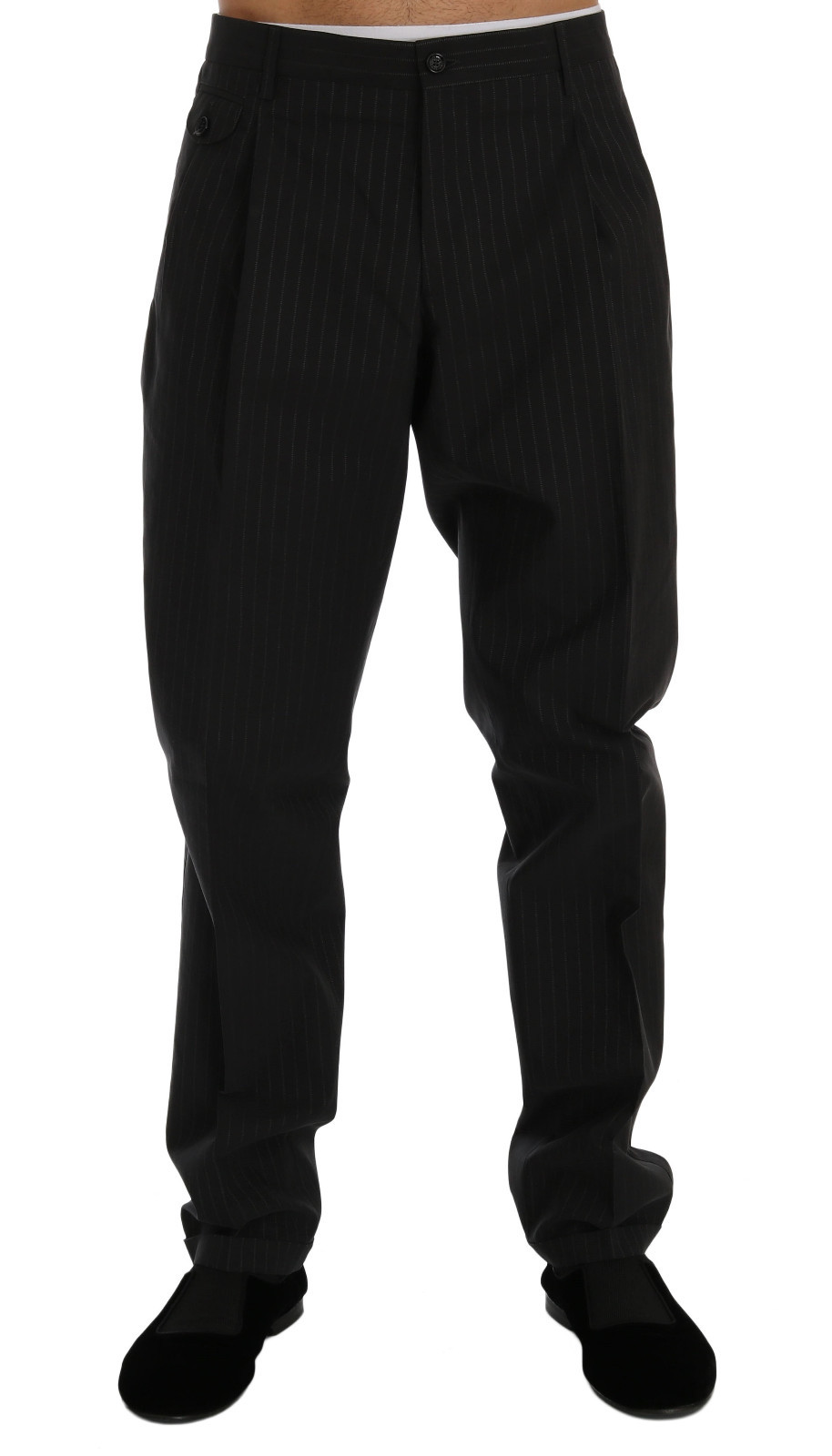 DOLCE & GABBANA Pants Blue Striped Cotton Dress Formal s DOLCE & GABBANA Pants Blue Striped Cotton Dress Formal s