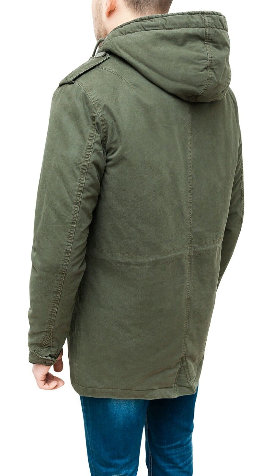 Cappotto Parka uomo invernale slim fit verde militare giacca con cappuccio Cappotto Parka uomo invernale slim fit verde militare giacca con cappuccio