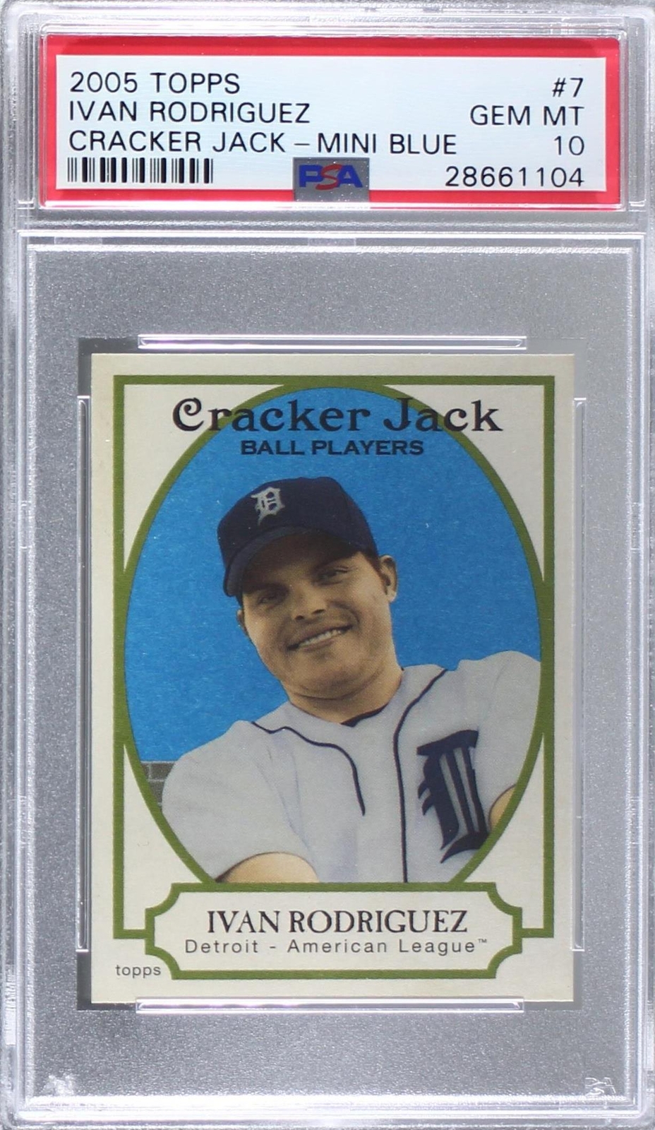 2005 Topps Cracker Jack - Mini Blue #7 Ivan Rodriguez /50 for sale ...