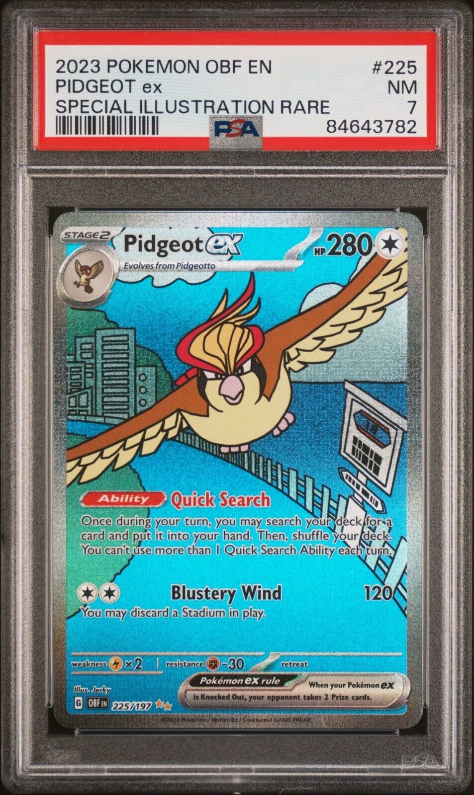 PSA 7 Pidgeot ex Pokemon Obsidian Flames 225/197 Special PSA 7 Pidgeot ex Pokemon Obsidian Flames 225/197 Special