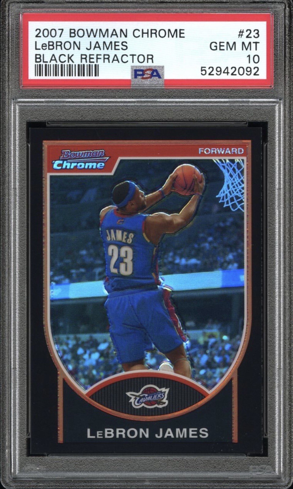 JERSEY# 23/199 LEBRON JAMES 2007 BOWMAN CHROME BLACK JERSEY# 23/199 LEBRON JAMES 2007 BOWMAN CHROME BLACK