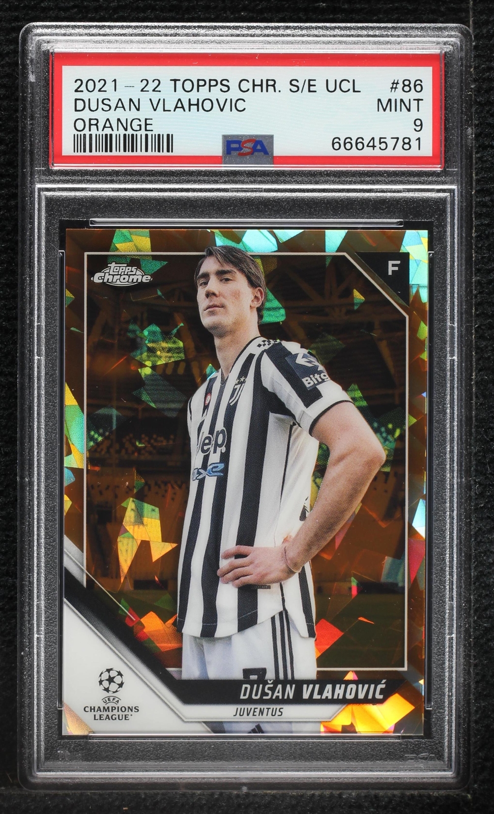 2021-22 Topps Chrome UCL Sapphire Edition - Orange Refractor #86 Dusan Vlahovic /50 for sale ...