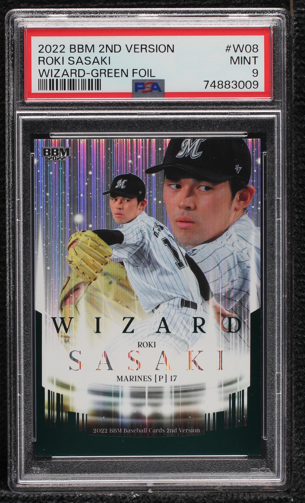 2022 BBM 2nd Version - Wizard Green #W08 Roki Sasaki /100 (RC) for sale ...