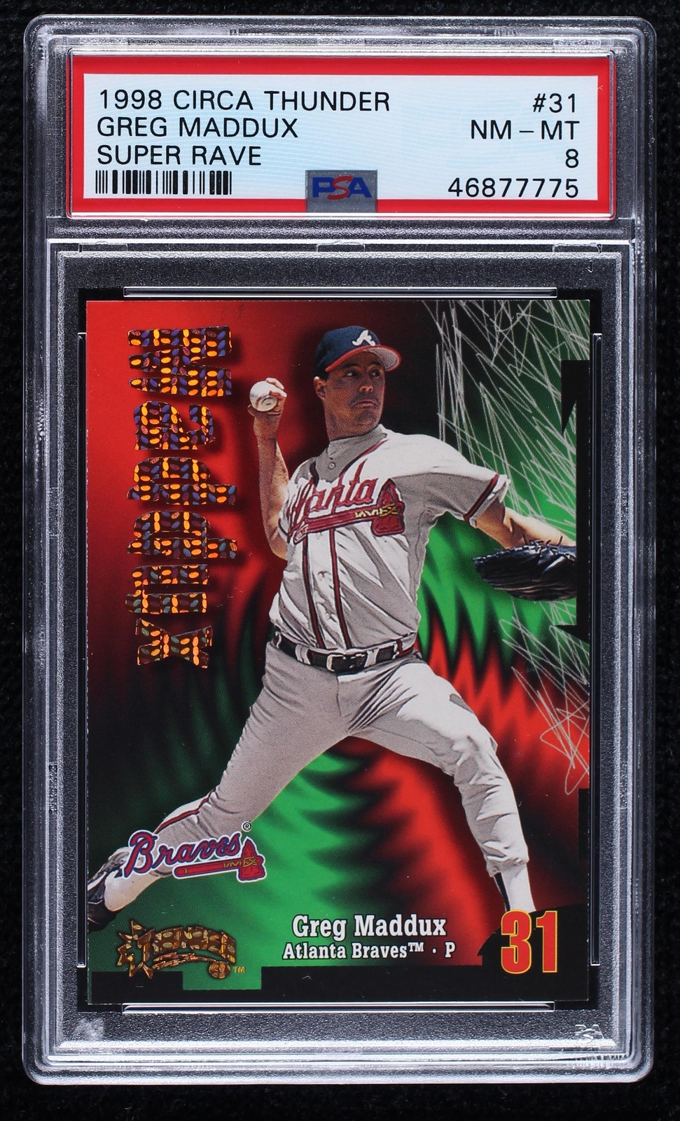 1998 Skybox Circa Thunder - Super Rave #31 Greg Maddux /25 for sale ...