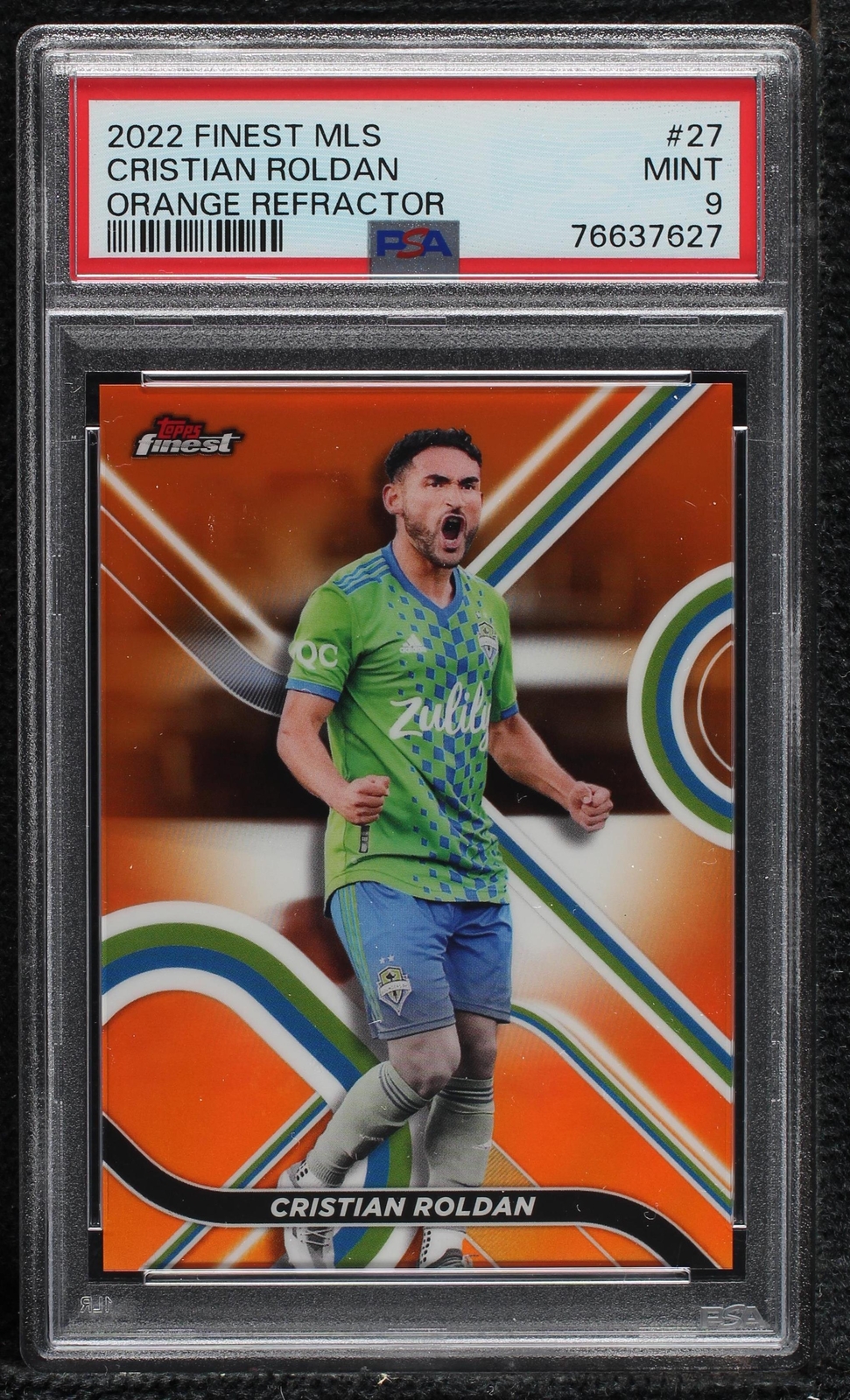 2022 Topps Finest MLS - Orange Refractor #27 Cristian Roldan /25 for ...