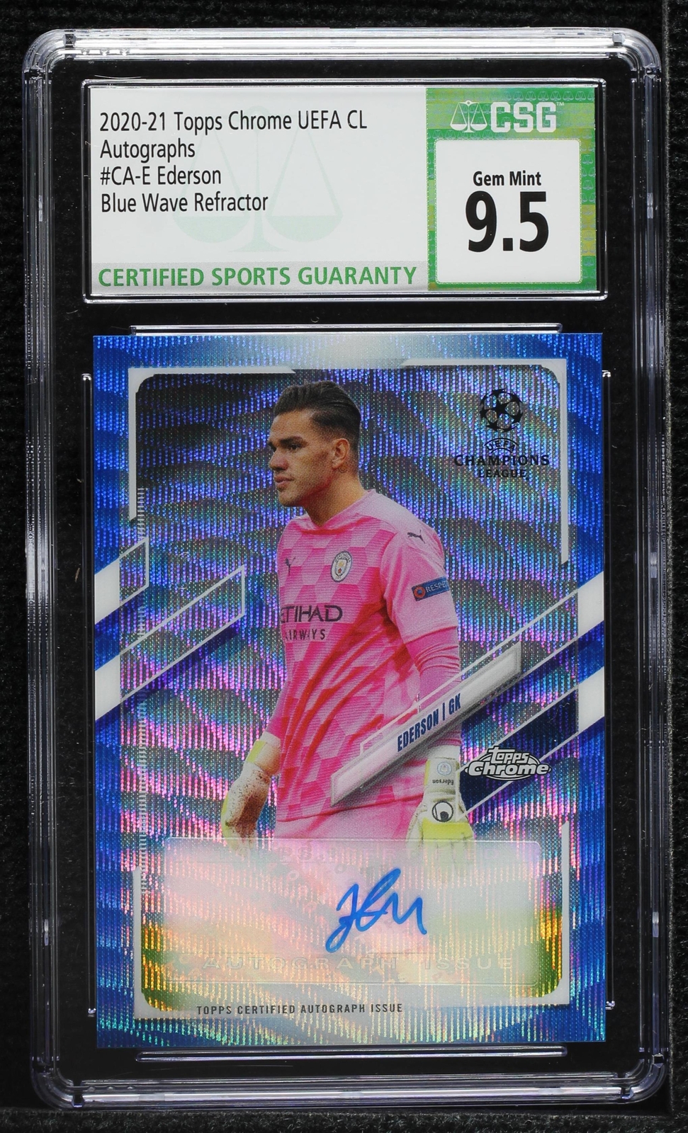 2020-21 Topps Chrome UCL - Chrome Autographs Blue Wave Refractor #CA-E ...