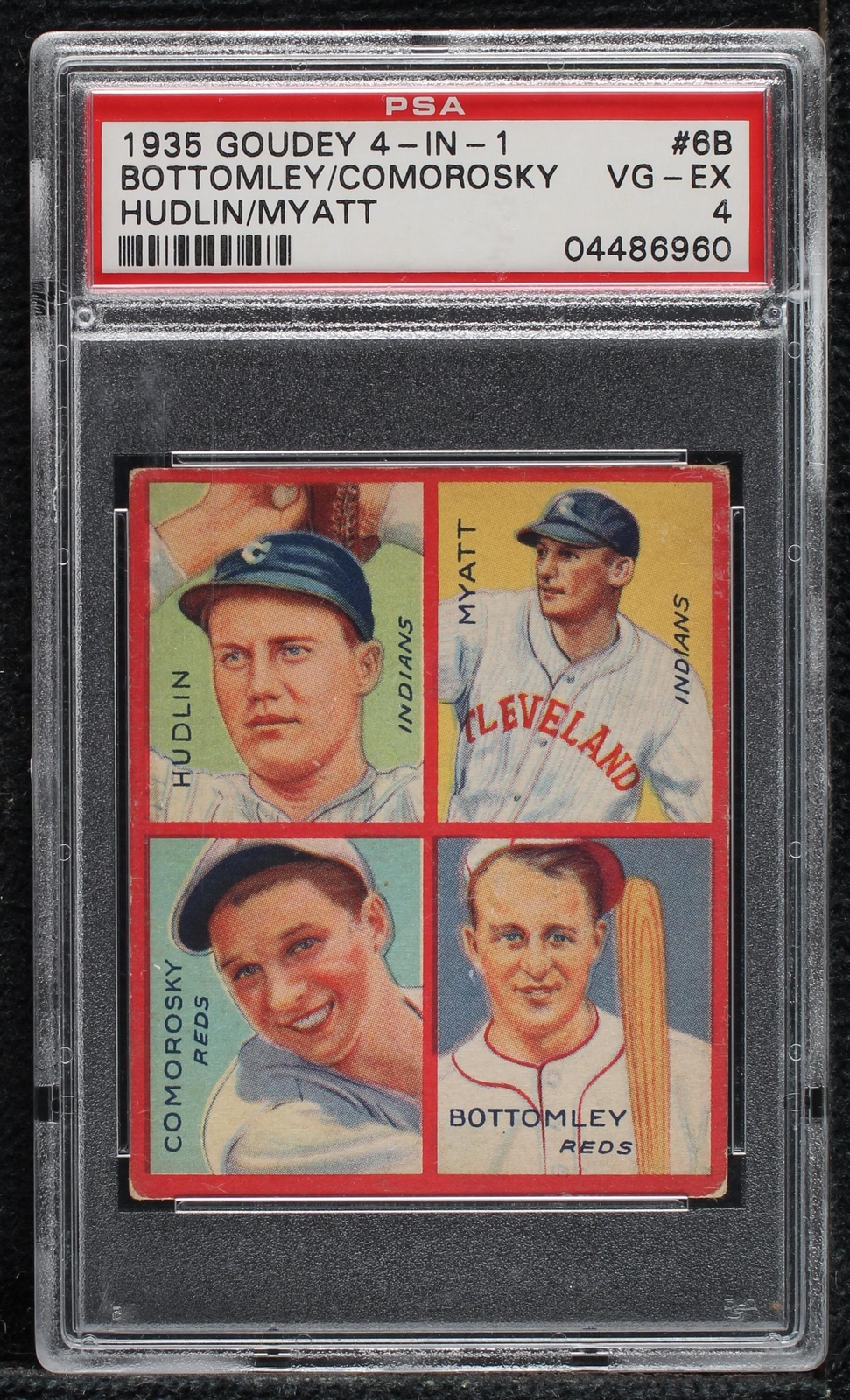 1935 Goudey 4-in-1 - R321 #6B Jim Bottomley, Adam Comorosky, Willis ...