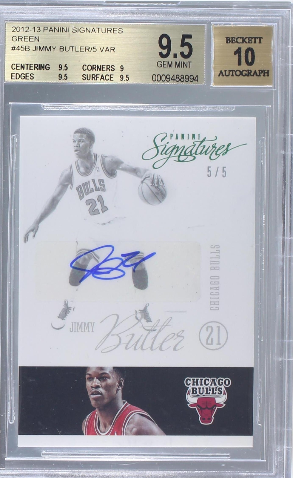 2012-13 Panini Signatures - Green #45 Jimmy Butler /5 (AU, RC) for sale ...