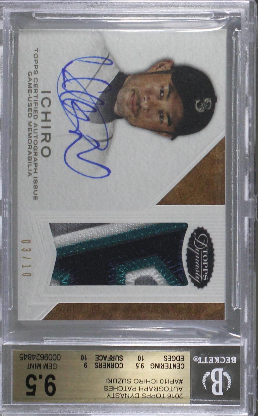 2016 Topps Dynasty - Autograph Patches #AP-I10 Ichiro Suzuki /10 (AU ...