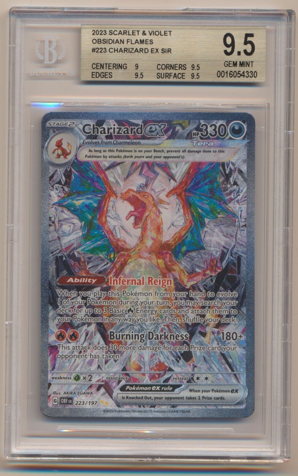 BGS 9.5 Pokemon Obsidian Flames Holo Double Rare Charizard BGS 9.5 Pokemon Obsidian Flames Holo Double Rare Charizard
