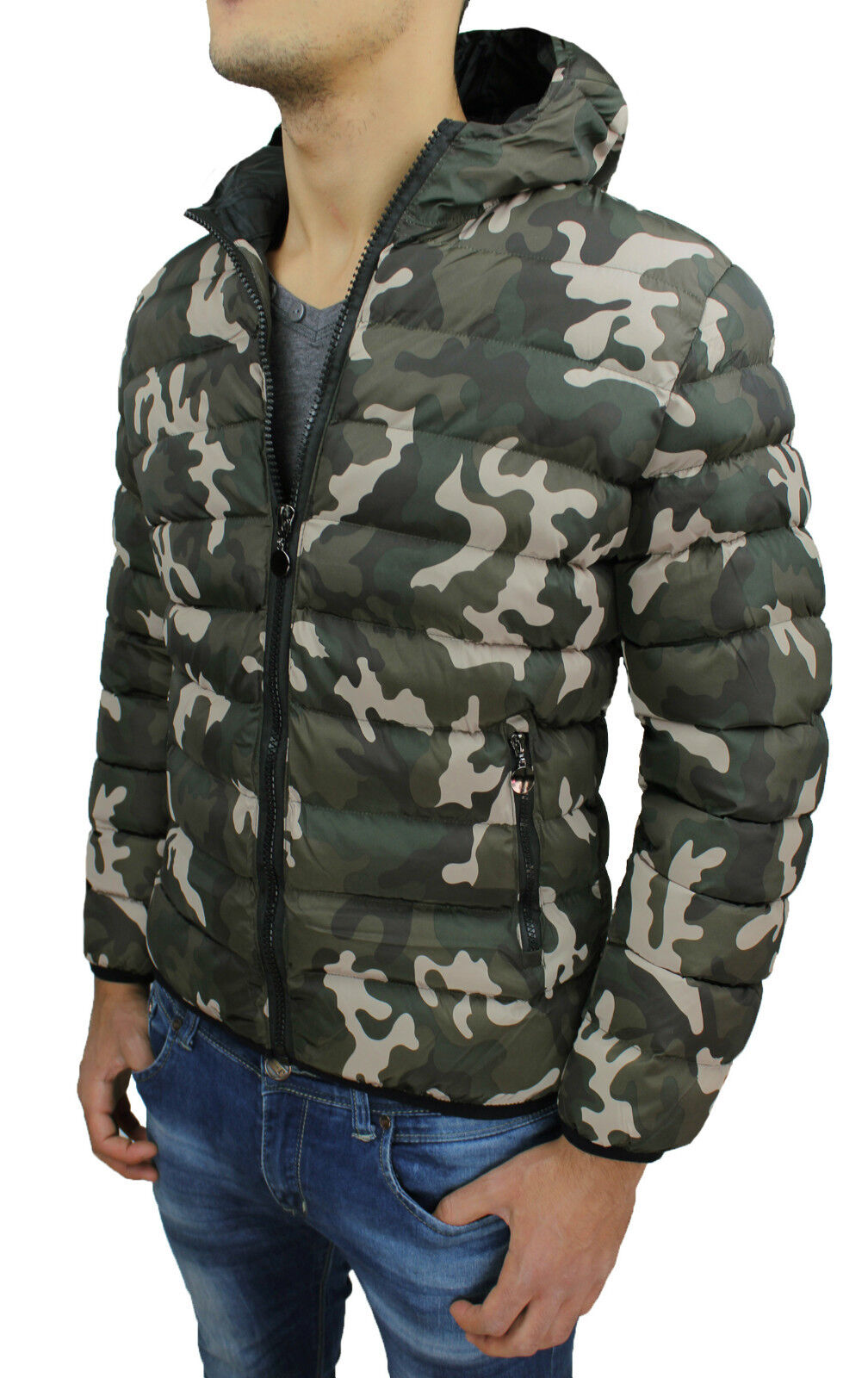 GIUBBOTTO PIUMINO UOMO VERDE MILITARE MIMETICO INVERNALE GIACCA ... GIUBBOTTO PIUMINO UOMO VERDE MILITARE MIMETICO INVERNALE GIACCA ...