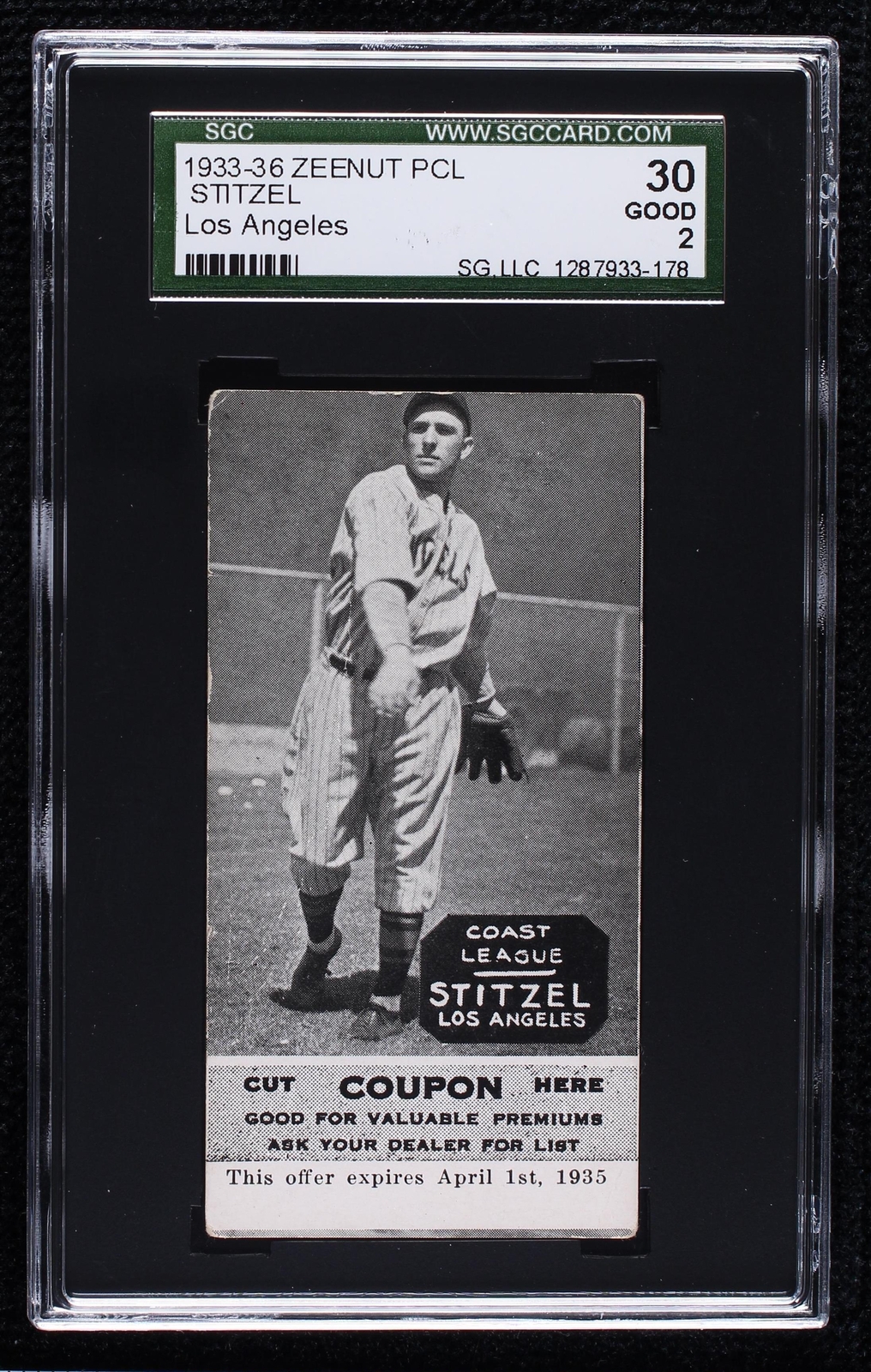 1933-36 Zeenut Pacific Coast League - Hal Stitzel (RC) for sale online ...